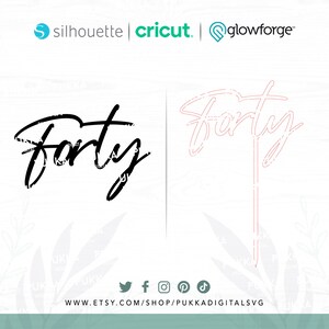 Forty Cake Topper Svg, 40th Cake Topper Svg, Hello Forty Cake Topper ...