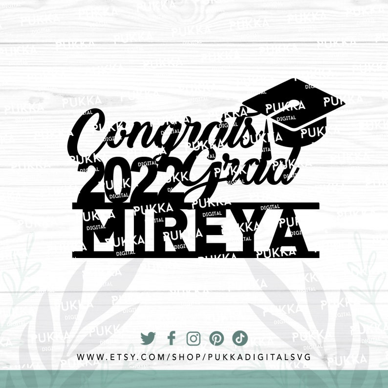 Congrats 2022 Grad Svg Personalized Graduation Cake Topper - Etsy