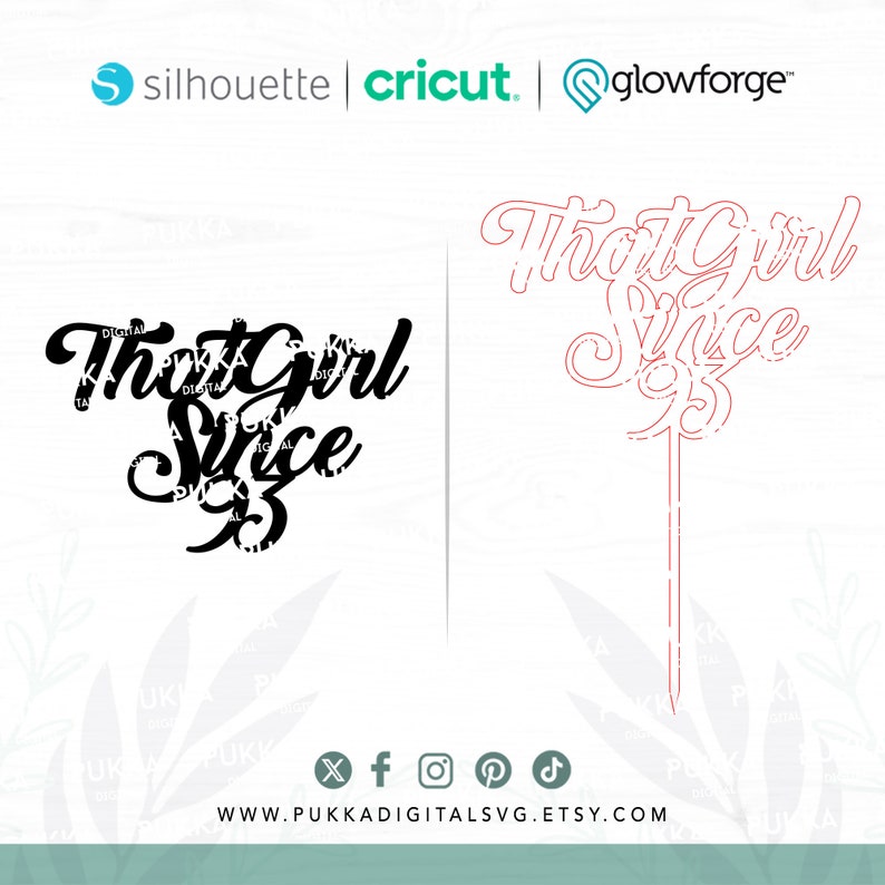 That Girl Since 93 Cake Topper Svg, That Girl Since Birthday Cake Charm ...