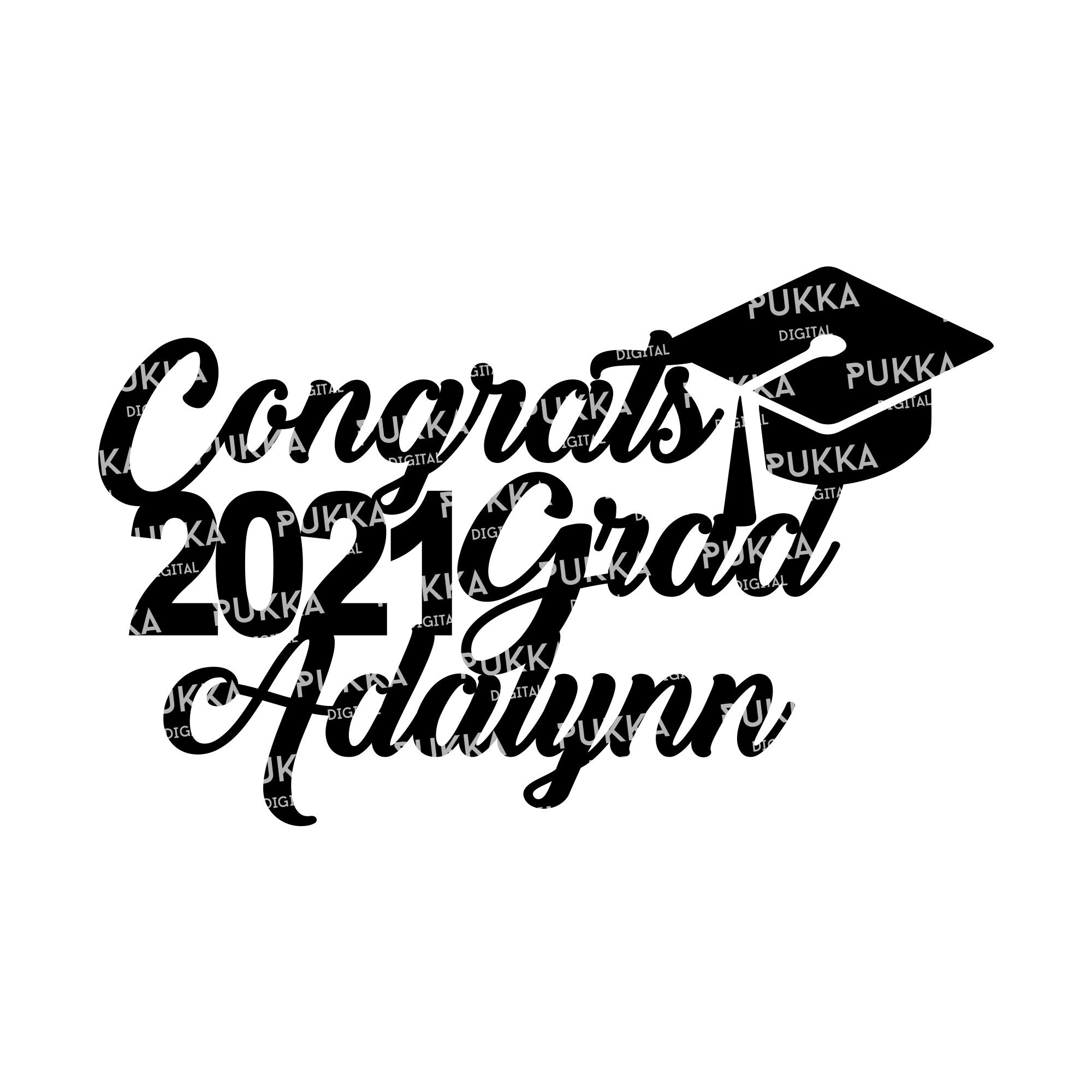 Personalized Graduation Cake Topper Svg Congrats 2021 Grad Etsy