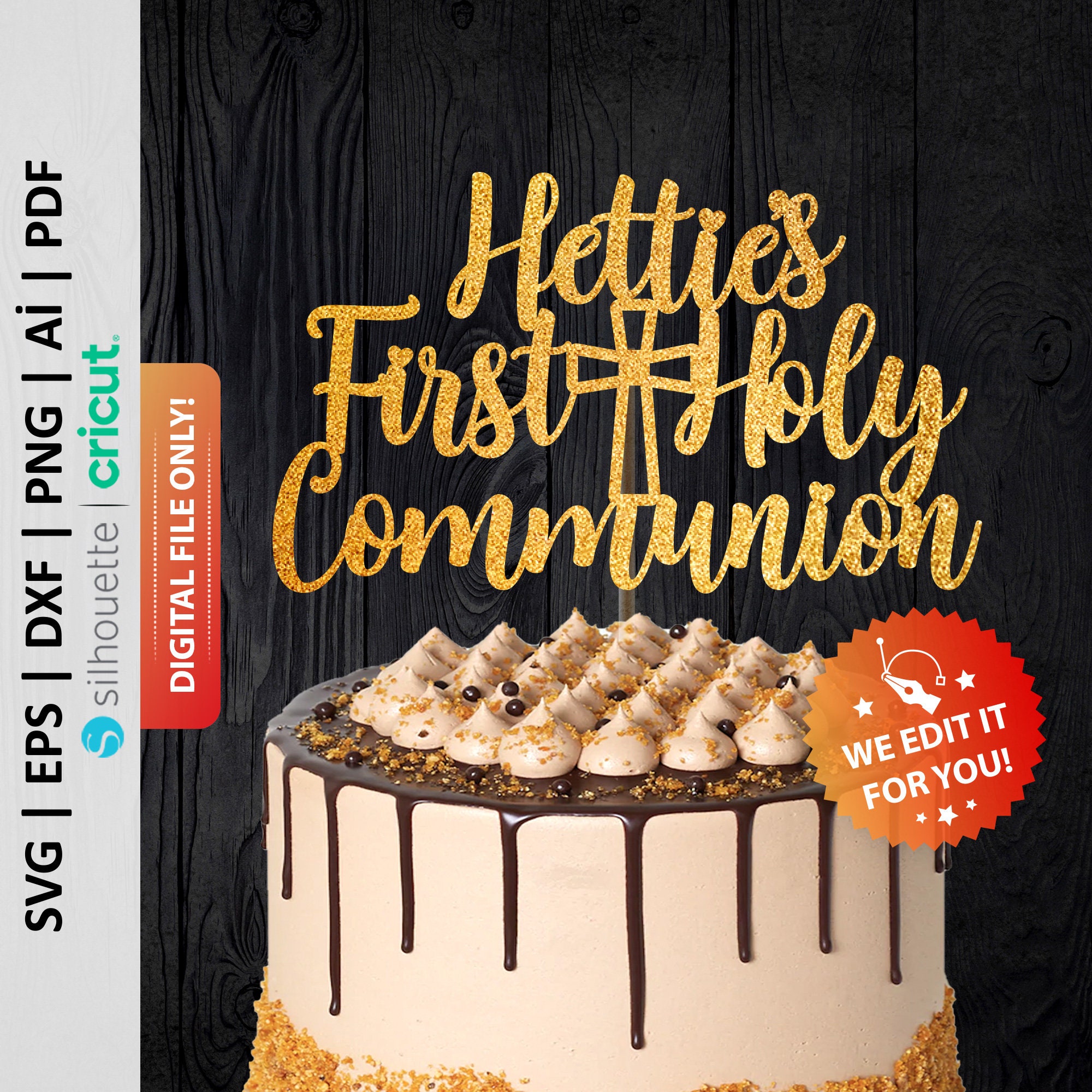 Personalized First Holy Communion Cake Topper Svg Custom Cake - Etsy ...
