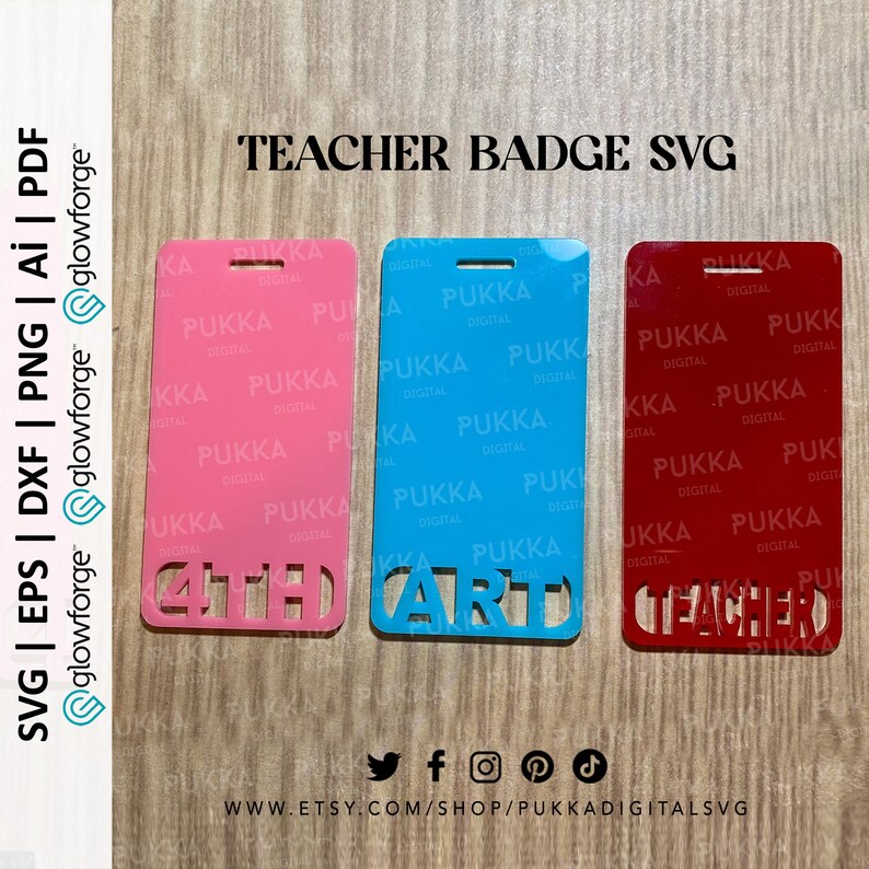 Vertical Badge Buddy Svg Badge Tag Laser Cut File Teacher - Etsy