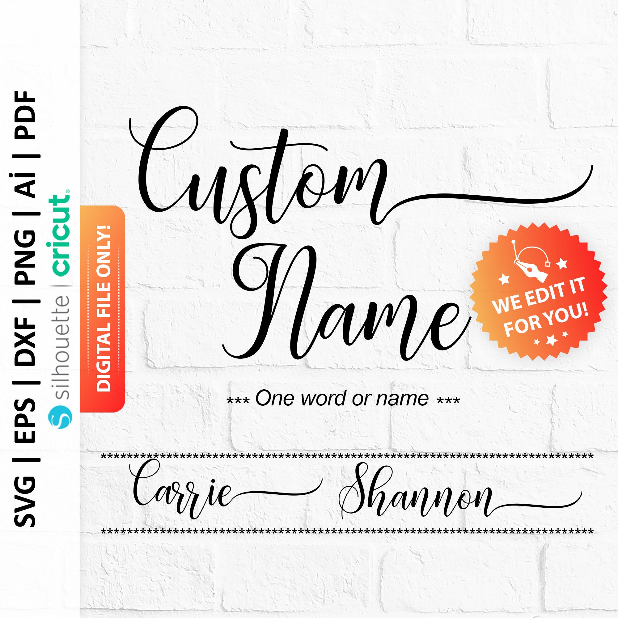 Custom Name Svg File, Custom Name Svg, Custom Name Calligraphy, Custom ...