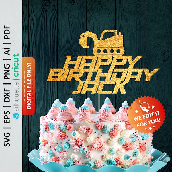 Digger Cake Topper Svg - Etsy
