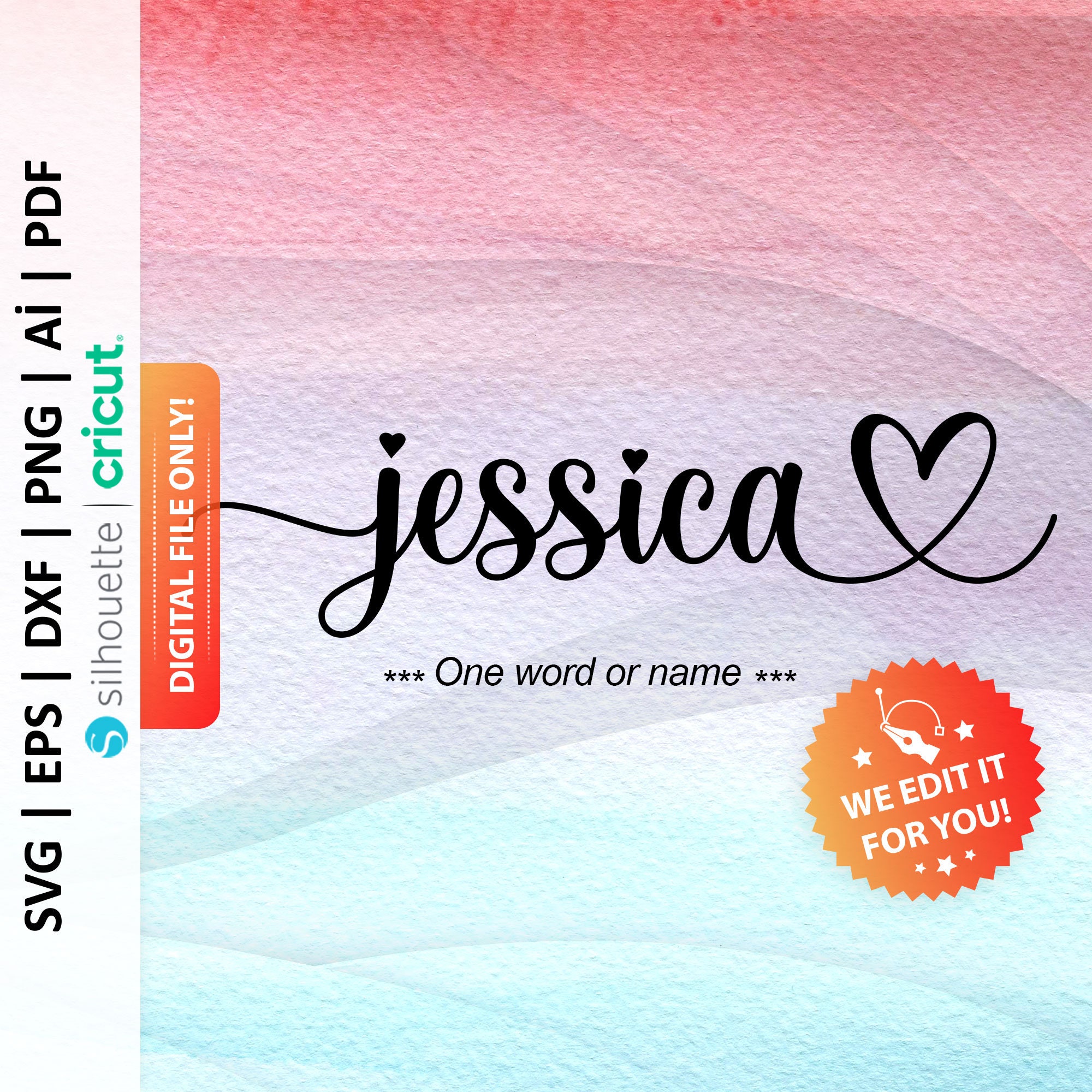 Custom Name Png Custom Word Svg Custom Name Cut File Custom | Etsy UK