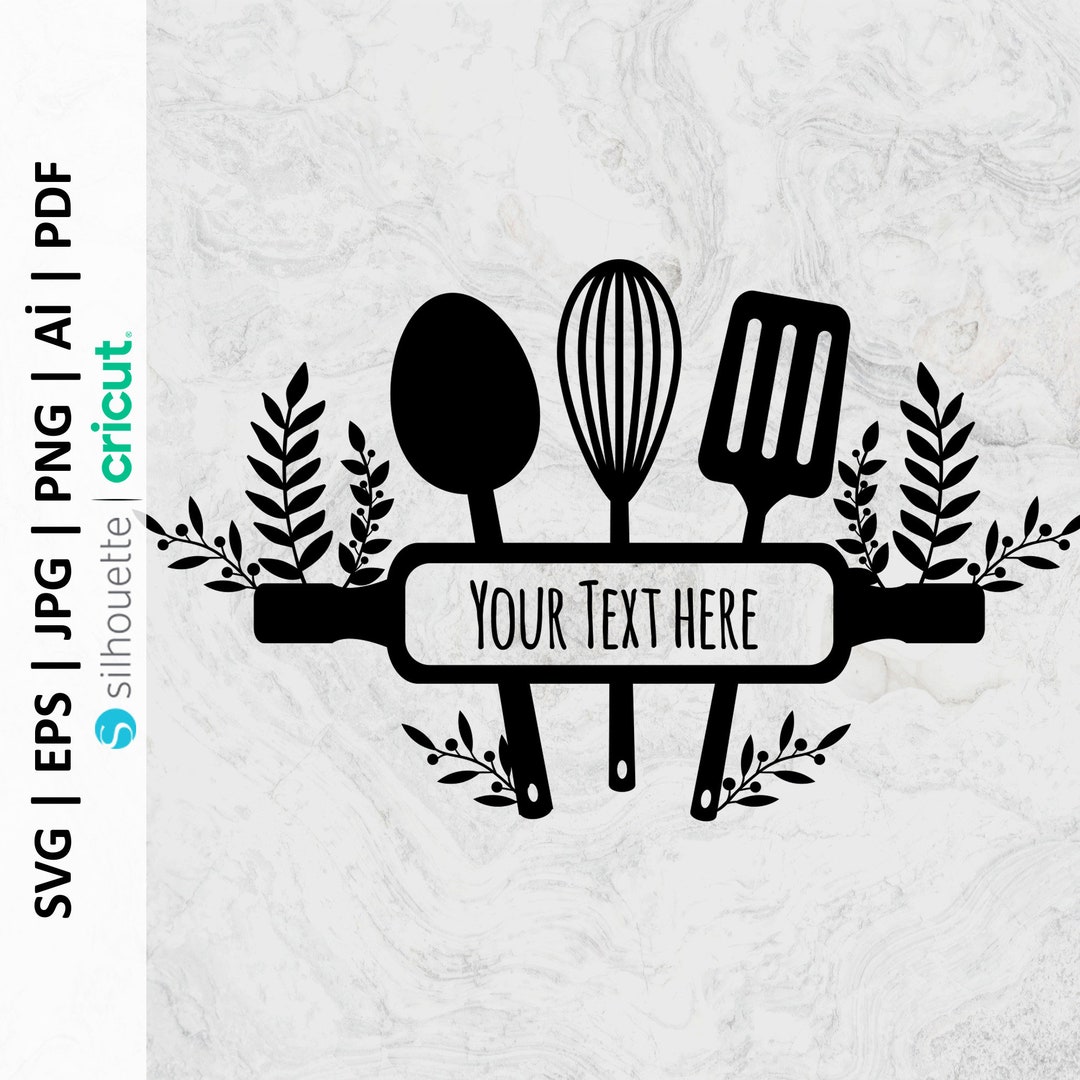 Kitchen Split Frame Svg Cooking Svg Kitchen Monogram Svg - Etsy