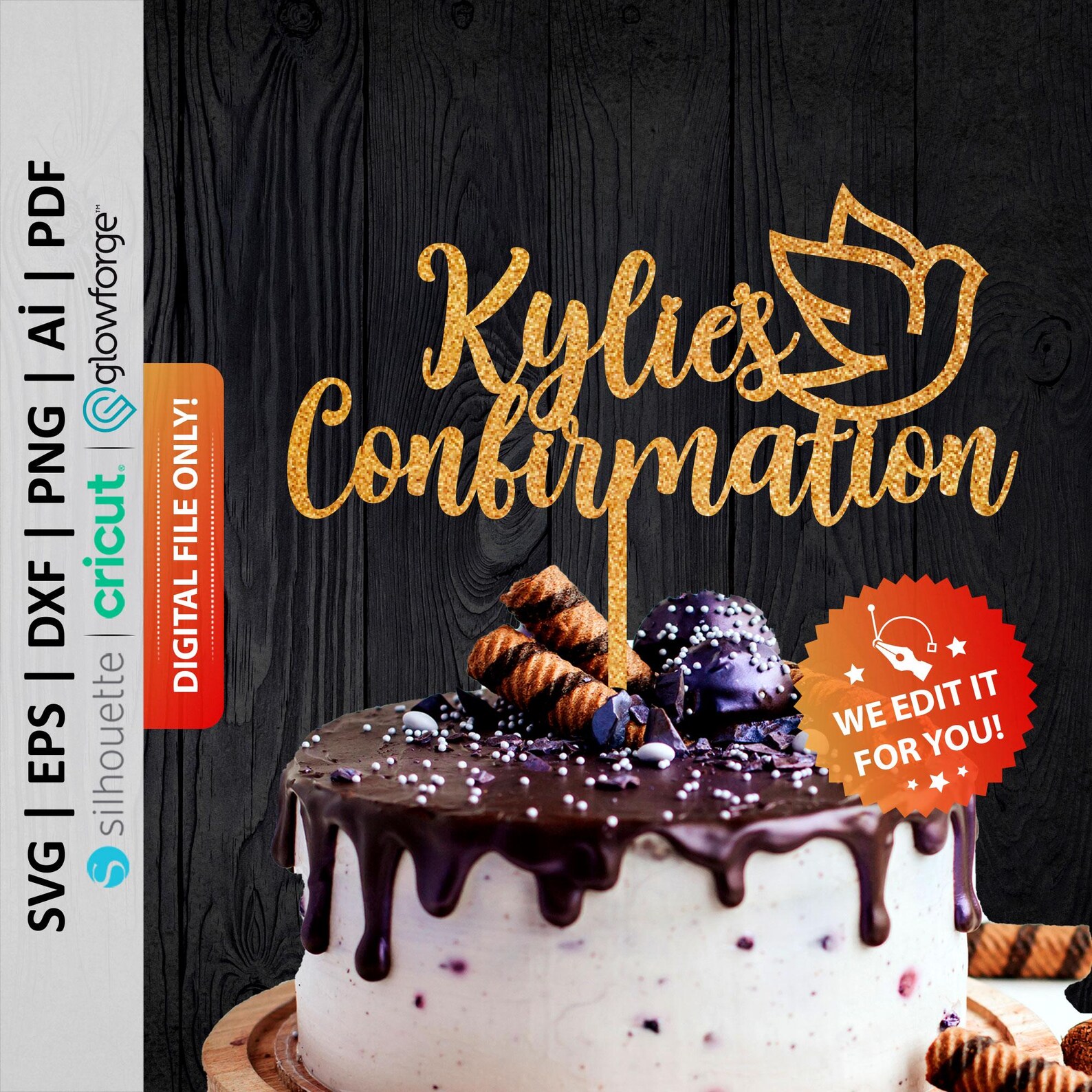 Personalized Confirmation Cake Topper Svg, Confirmation Topper ...