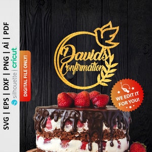 Personalized Confirmation Cake Topper Svg, Confirmation Topper ...