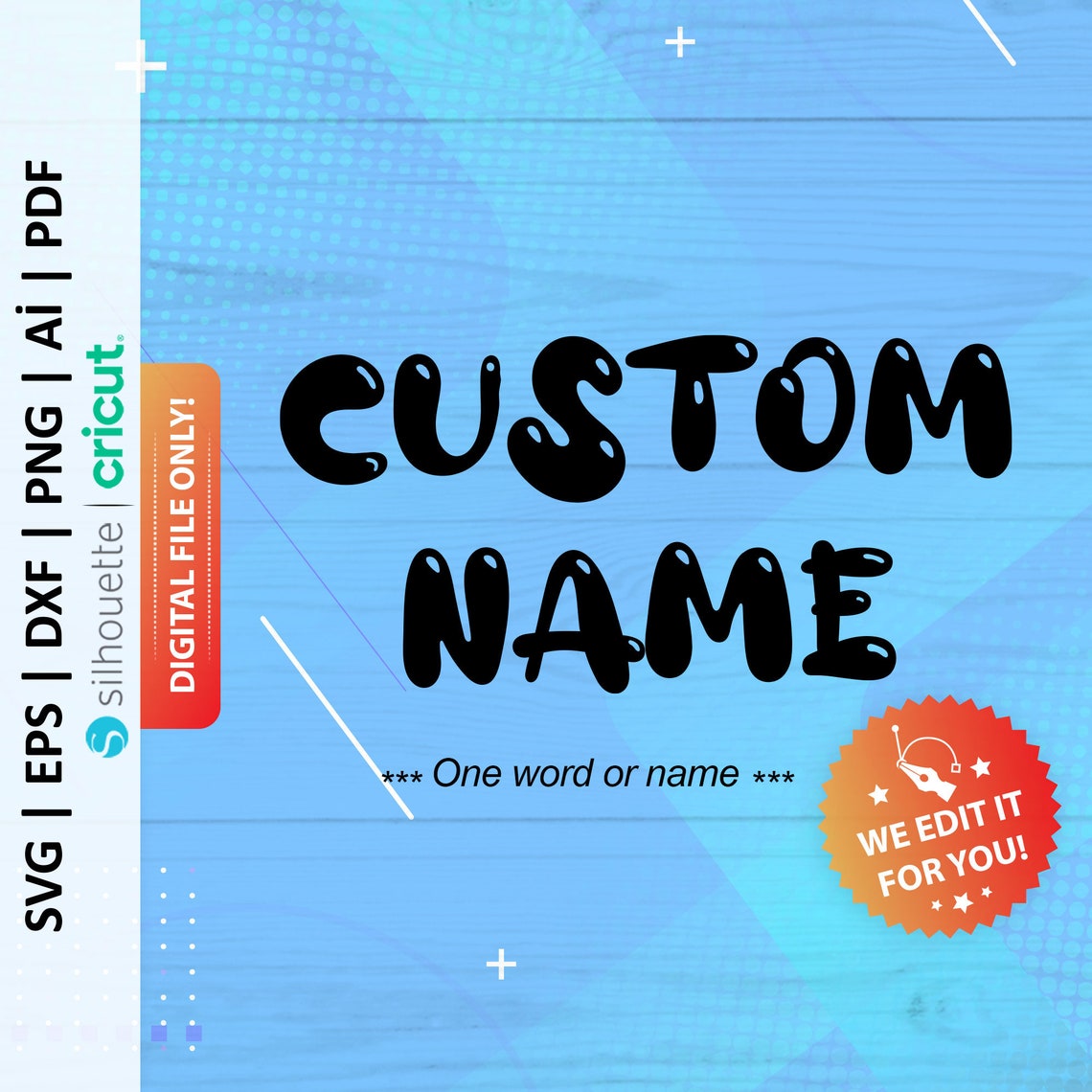 Custom Name Svg File Custom Name Svg Custom Name - Etsy