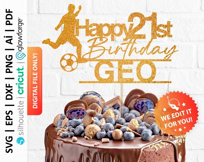 Kick off the Celebration: Soccer Themed Cake Topper SVG – Perfect for ...