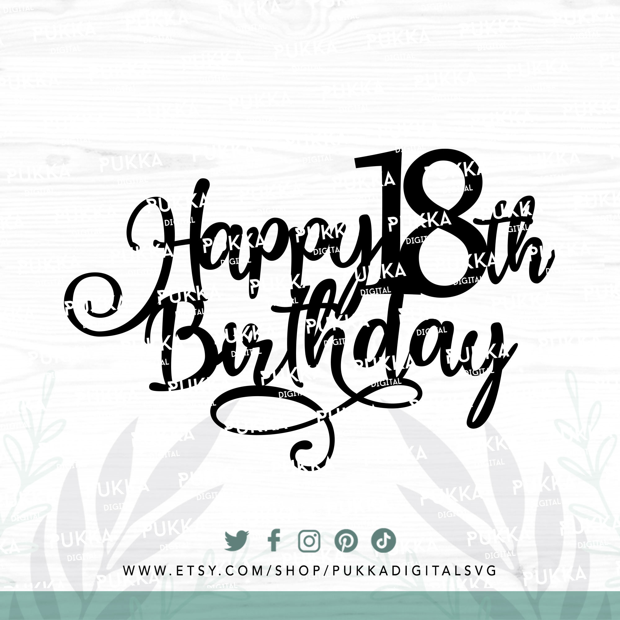 Happy 18th Birthday Cake Topper Svg Eighteen Cake Topper Svg - Etsy ...