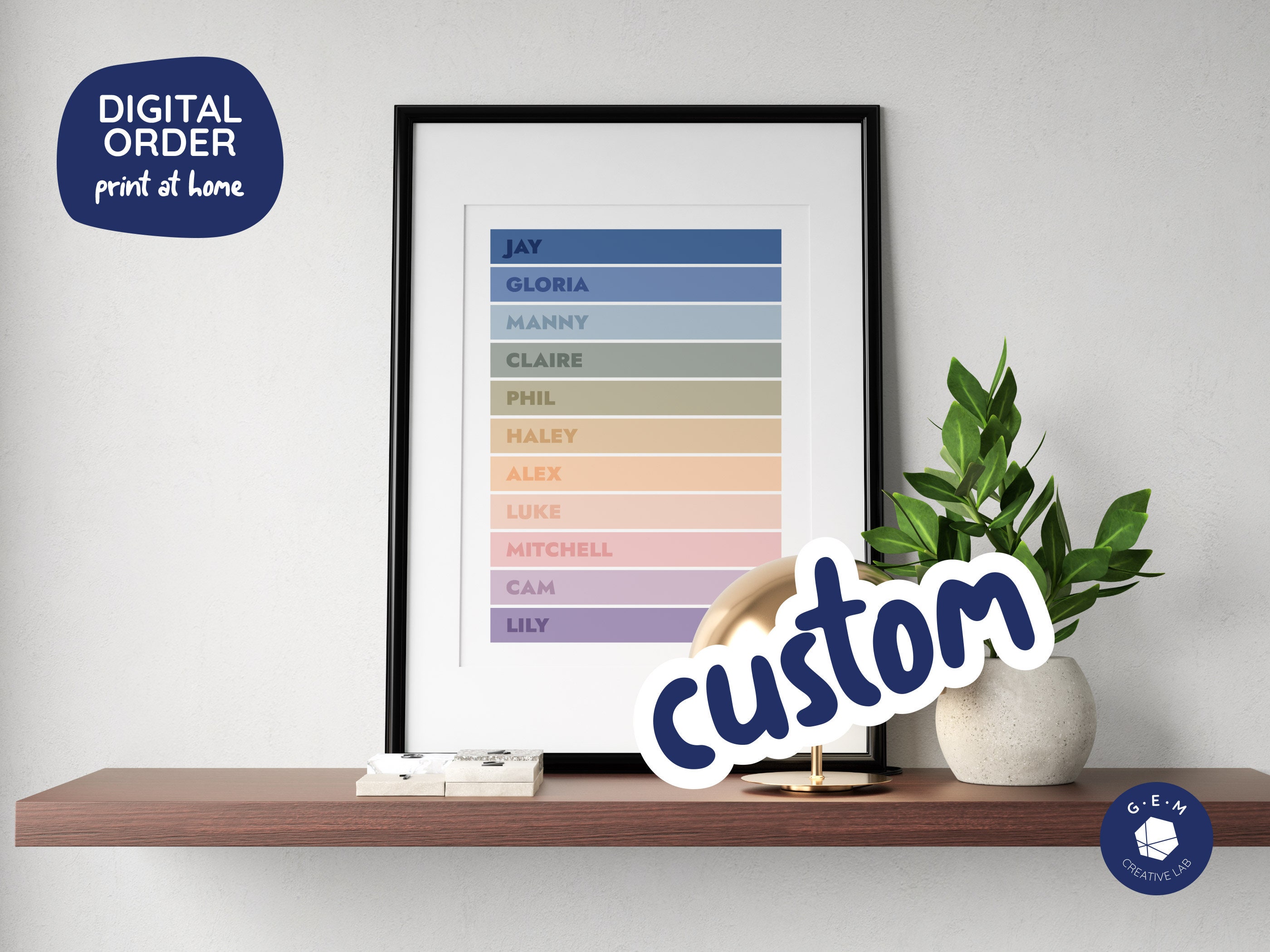 Custom Color Palette Printable Poster Digital Download - Etsy
