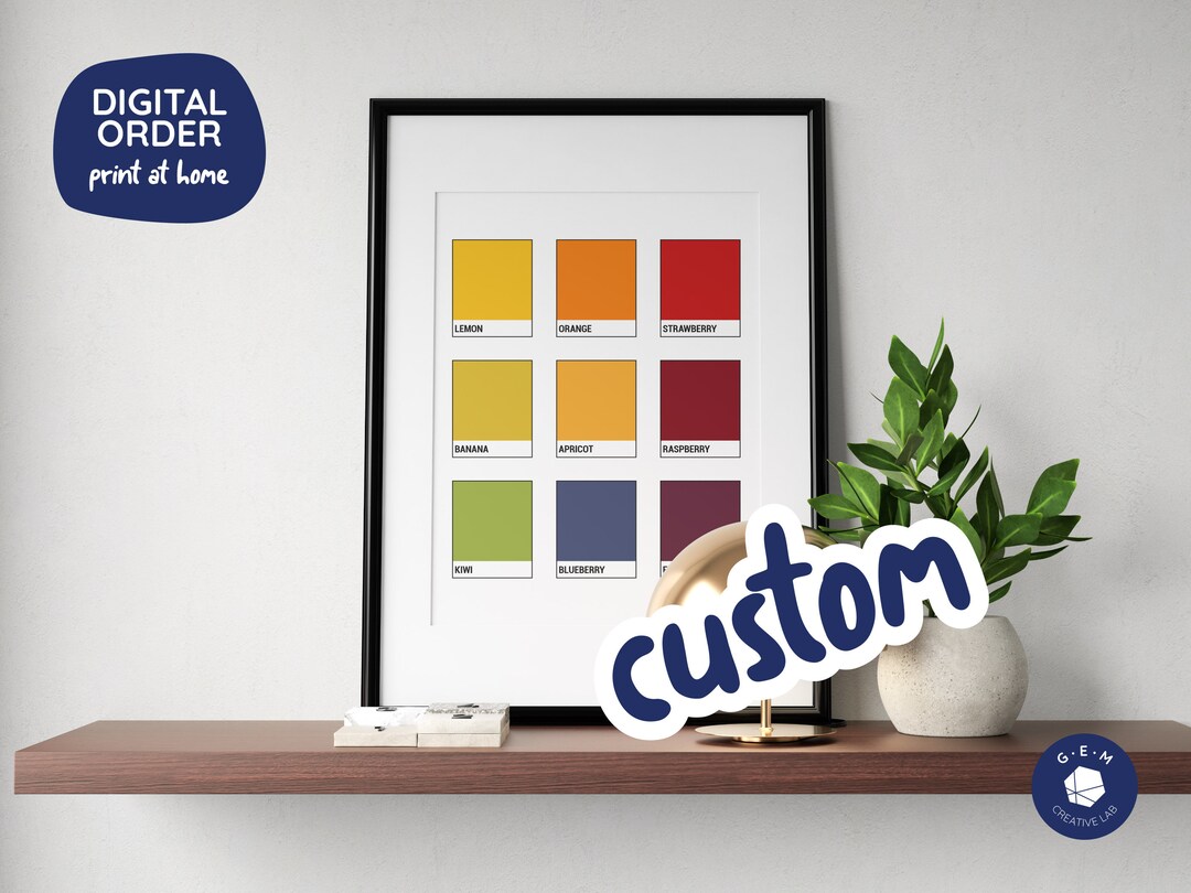 Custom Pantone Style Printable Poster - Digital Download - Etsy