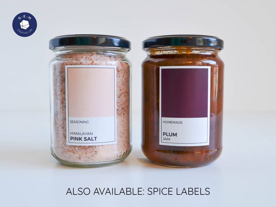 Pantone Canning Jar Labels Custom Rectangular Stickers - Etsy