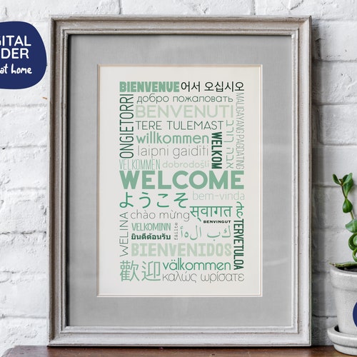 Welcome in Different Languages Printable Poster Red - Etsy