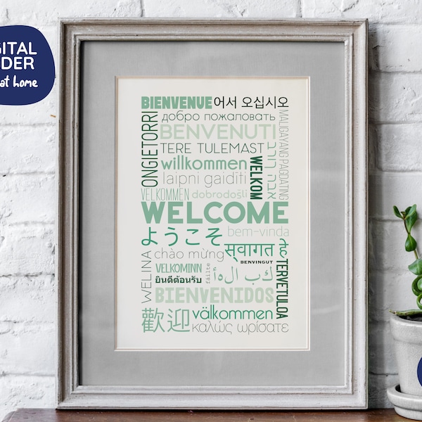 Welcome in Different Languages Poster - Etsy
