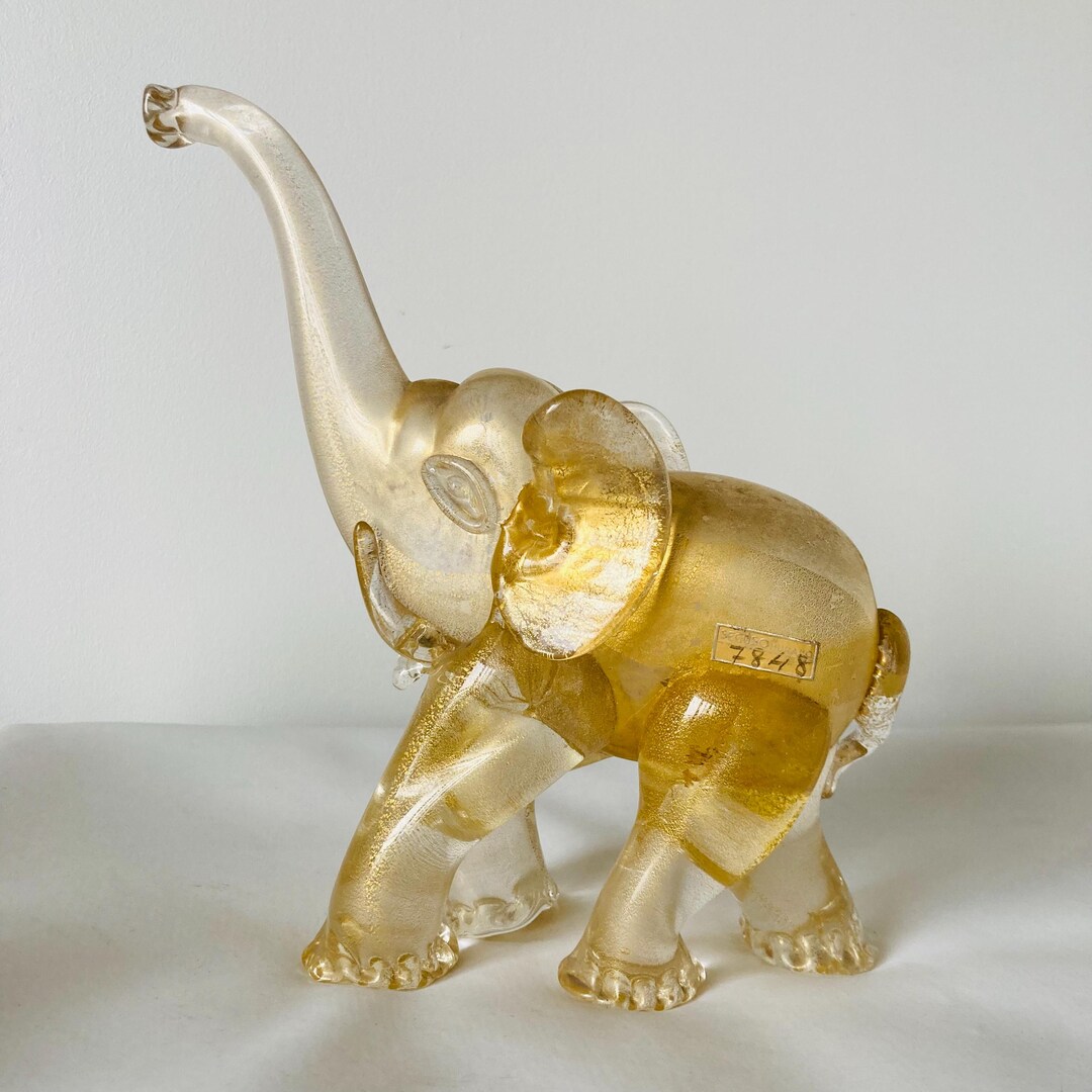 Seguso Elephant in Glass and Gold Leaf From the 40s Murano - Etsy