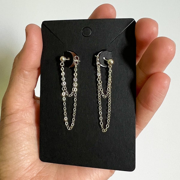 Double Chain Earrings - Etsy