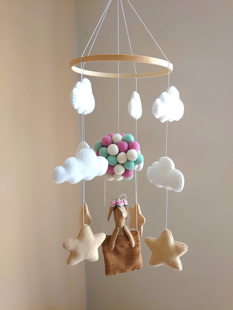 Hot Air Balloon Cot Mobile Bunny Rabbit Crib Mobile Cot - Etsy