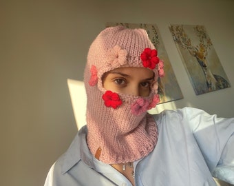 Balaclava Knit Strawberry Crochet Balaclava Woman Unique Winter Hat ...
