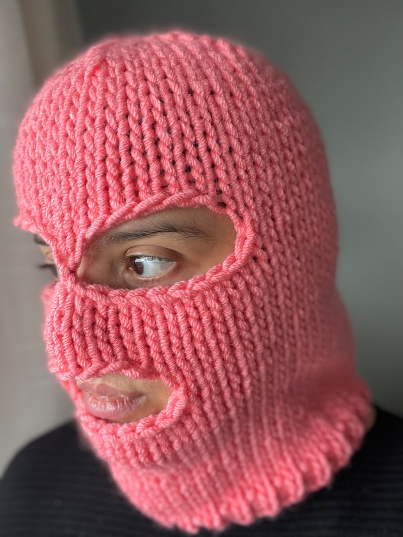 Pink Balaclava 3 Hole Ski Mask Knitted Balaclava Winter - Etsy