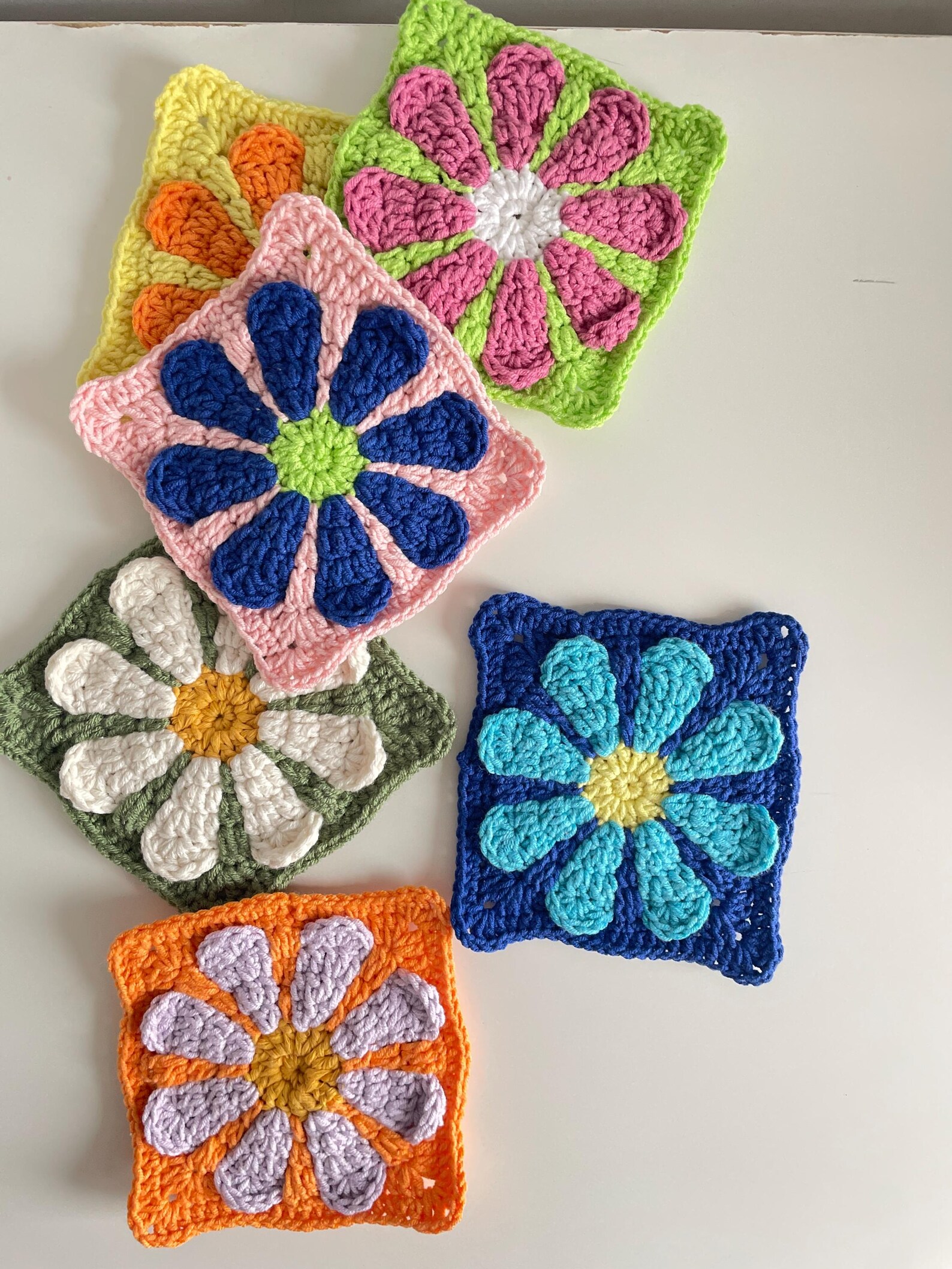 Crochet Retro Daisy Granny Square Pattern: (digital Download) - Etsy