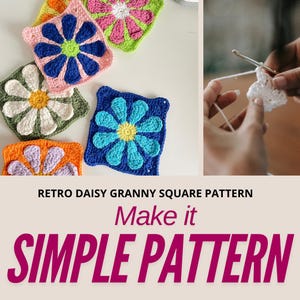 Crochet Retro Daisy Granny Square Pattern: (digital Download) - Etsy