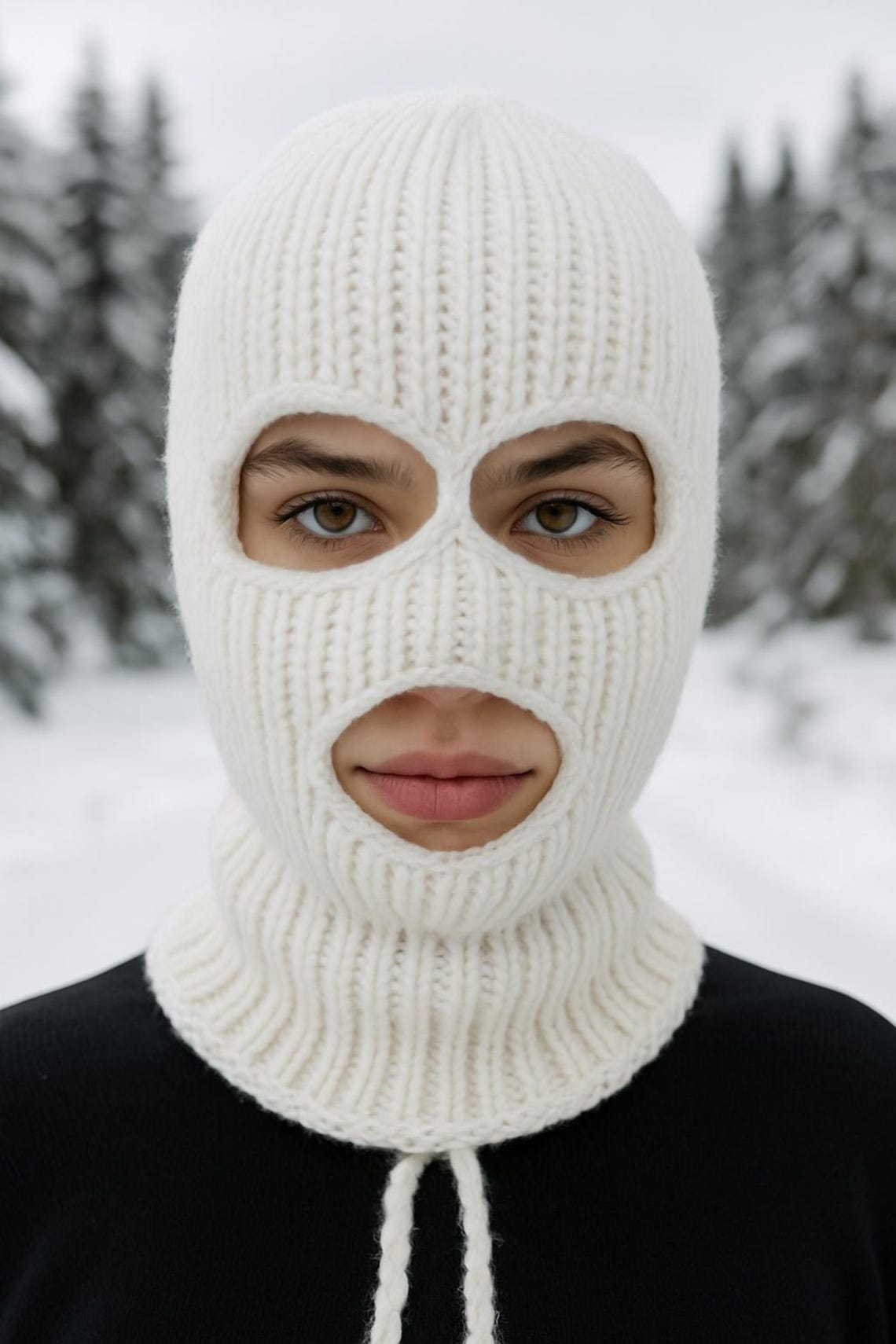Halloween Balaclava – Winter Ski Mask – Thick Ribbed Knit Face Cover ...
