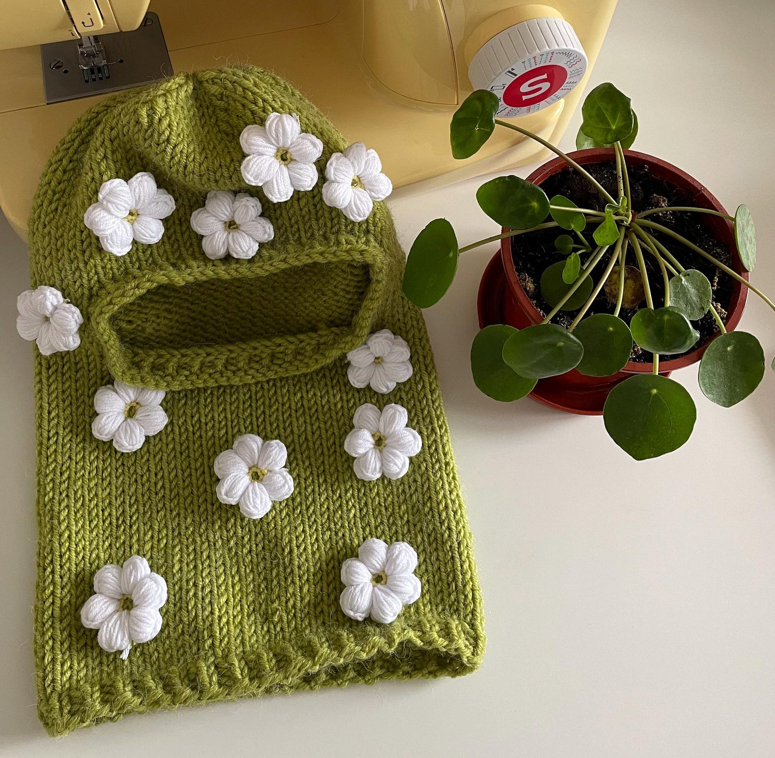 Halloween Balaclava, Knit Balaclava With Daisies, Hat - Etsy