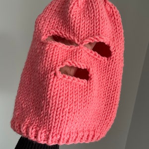 Pink Balaclava 3 Hole Ski Mask Knitted Balaclava Winter - Etsy