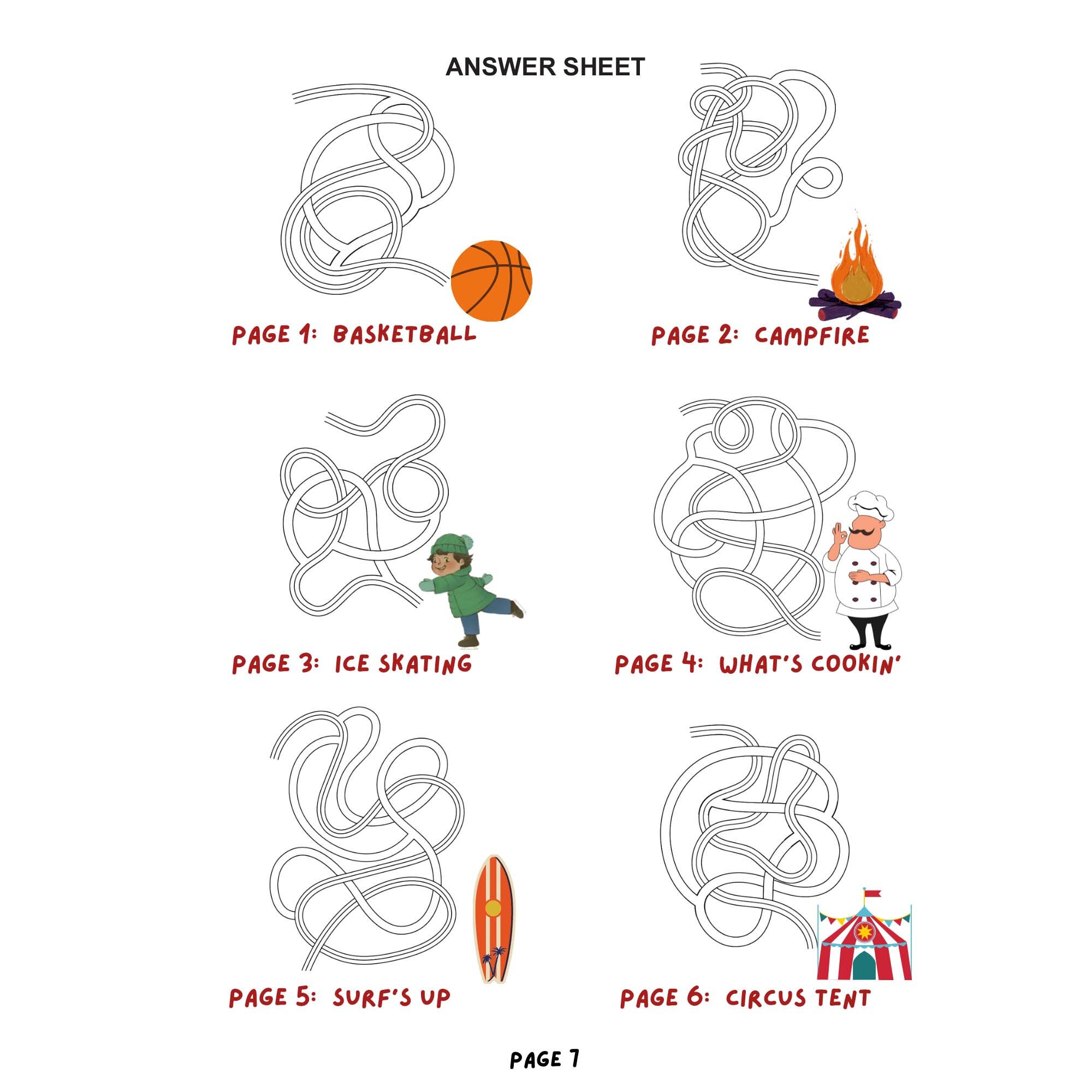 Six Printable Kids Maze Pages • Mazes for Kids Ages 4-8 • Preschool ...