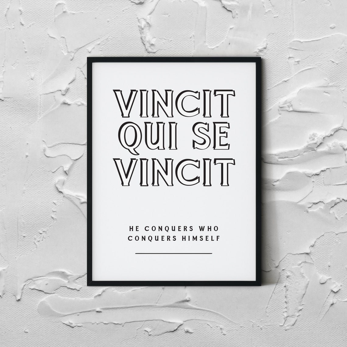 Vincit Qui Se Vincit Latin Inspiration UK Art Seller | Etsy