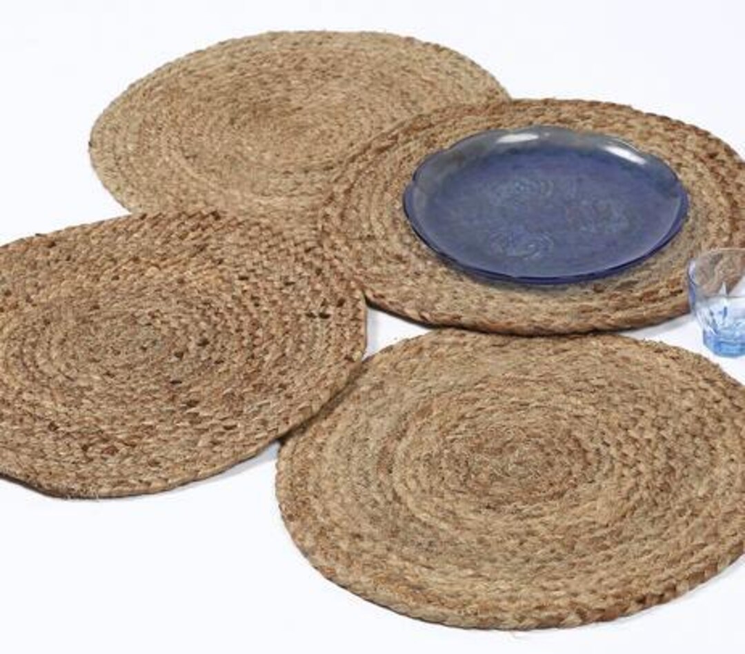 Hand Braided Jute Placemats set of 4_1 - Etsy