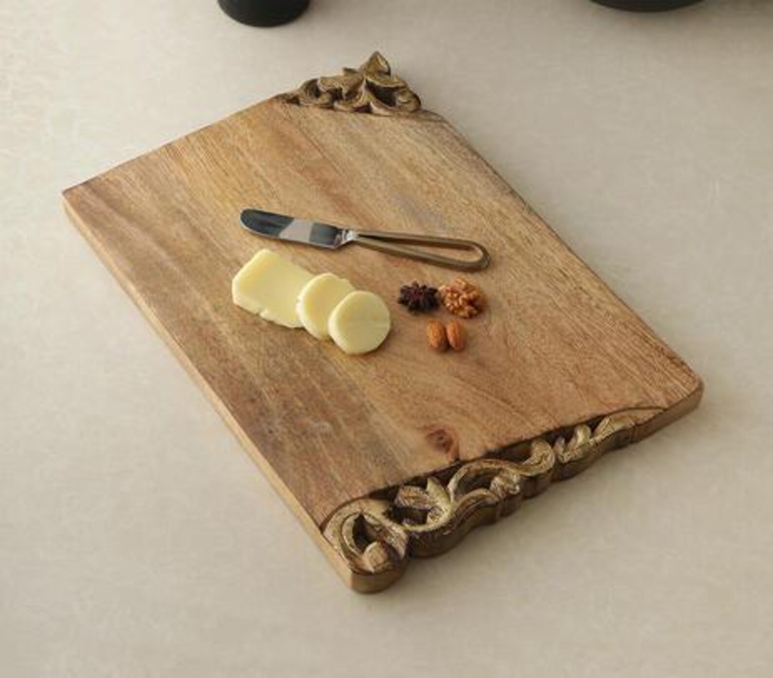 Hand Carved Golden Border Chopping Board - Etsy