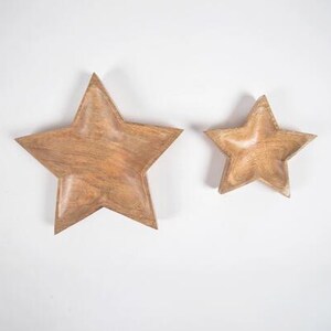 Star-shaped Mango Wood Snack Trays set of 2 - Etsy