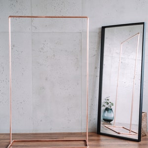 Industrial Minimal Pipe Clothing Rail / Copper Garment Rack / Clothes ...
