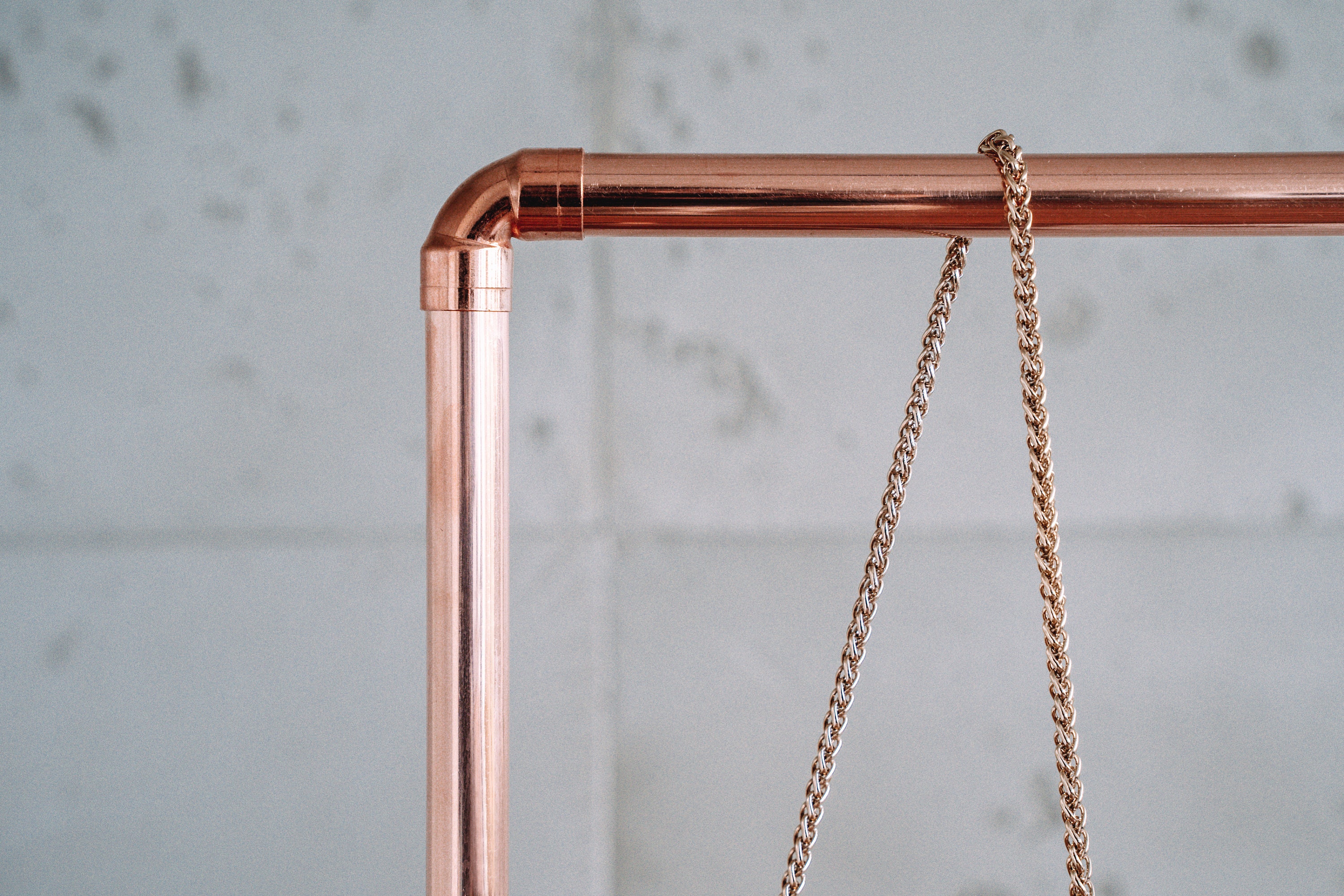 Industrial Minimal Pipe Clothing Rail / Copper Garment Rack / | Etsy