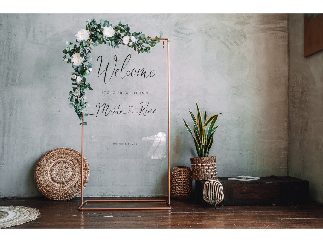 Standing Copper Arch Seating Chart Arch Wedding Sign Display Birthday ...