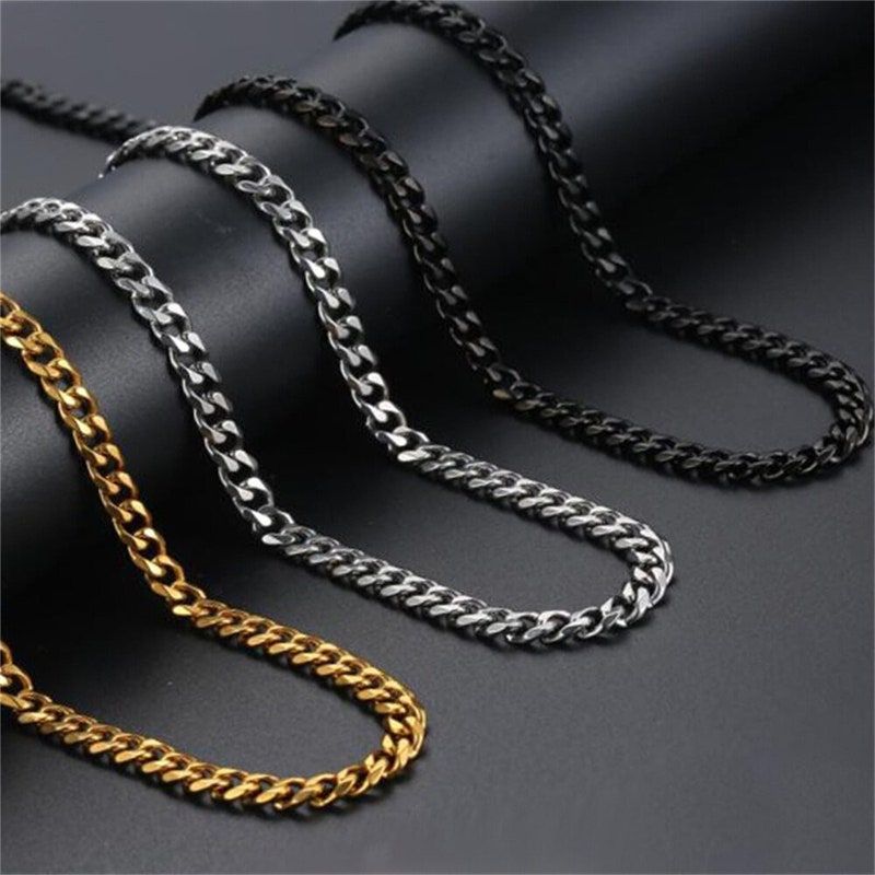 Black Cuban Link Chain - Etsy