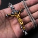 Inri Cross Jesus Pendant Necklace for Men Silver Gold Stainless Steel ...