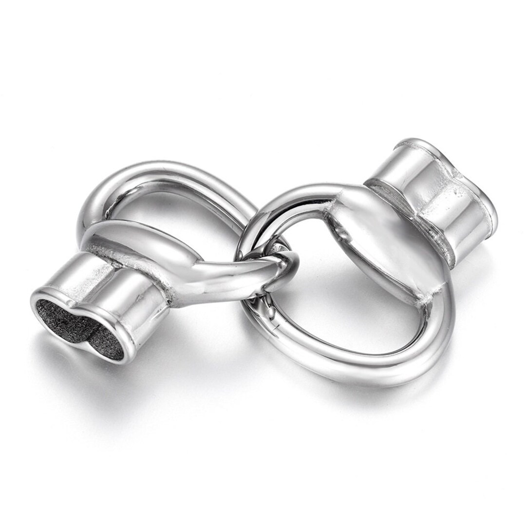 Stainless Steel Interlocking Clasp Toggle Set Fit 6mm Leather Cord ...