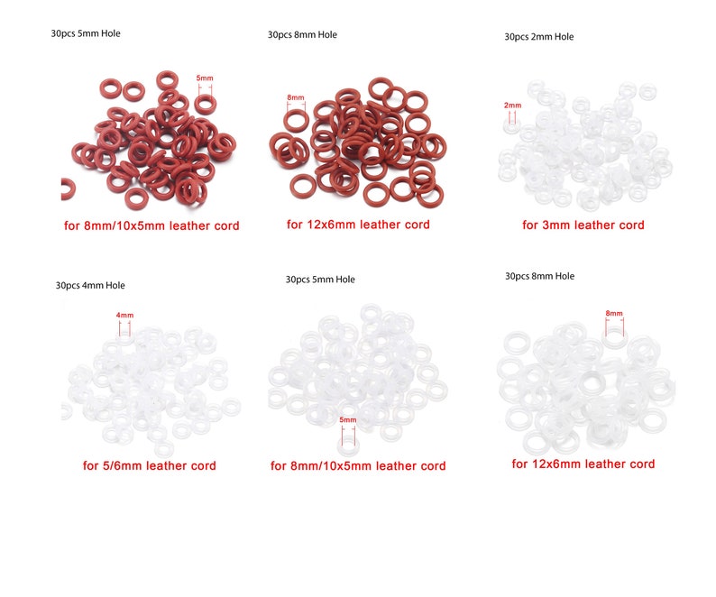 30pcs Rubber O-ring Positioning of Beads Charms for Leather - Etsy