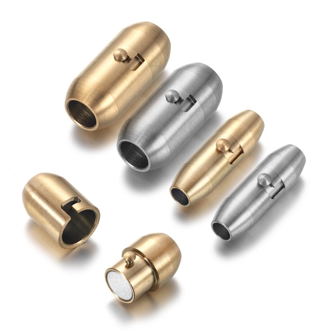 2clasps Stainless Steel Safe Lock Magnetic Clasp Hole for Leather Cord ...