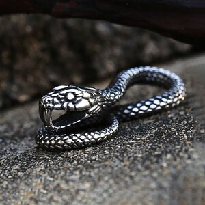 Gothic Snake Pendant Necklace for Mens Stainless Steel Animal Pendants ...