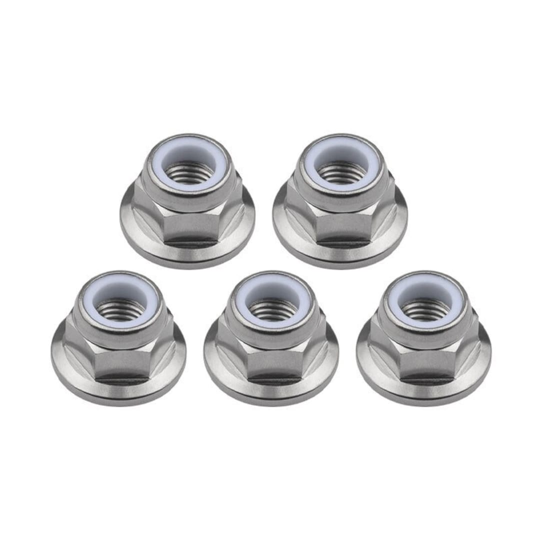 5pcs Titanium Nuts M6 M8 M10 M12 High Type Flange Nylon Lock Nuts for ...
