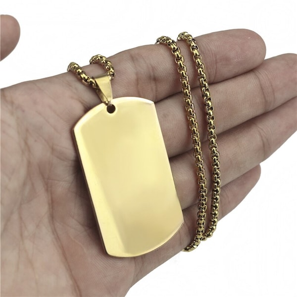 Gold Dog Tag - Etsy