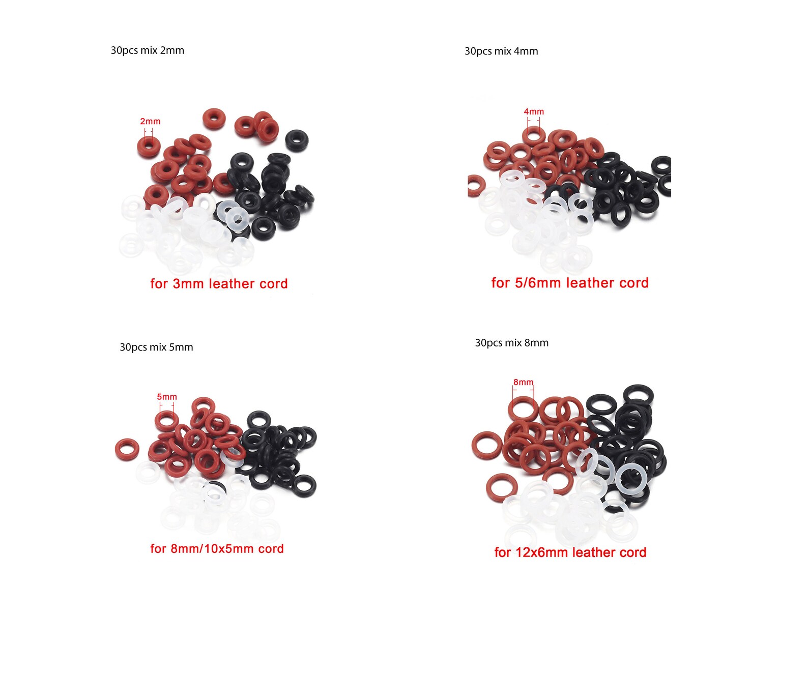 30pcs Rubber O-ring Positioning of Beads Charms for Leather - Etsy