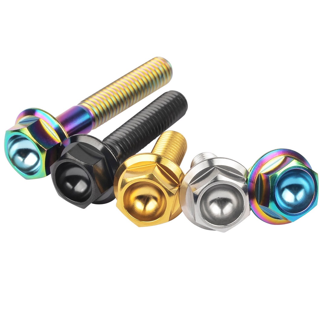 M6 Titanium Flange Bolt: DIN6921, 6AL/4V Alloy, Motorcycle & Bicycle ...