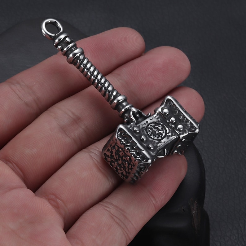 Stainless Steel Thor's Hammer Pendant Solid Vintage - Etsy