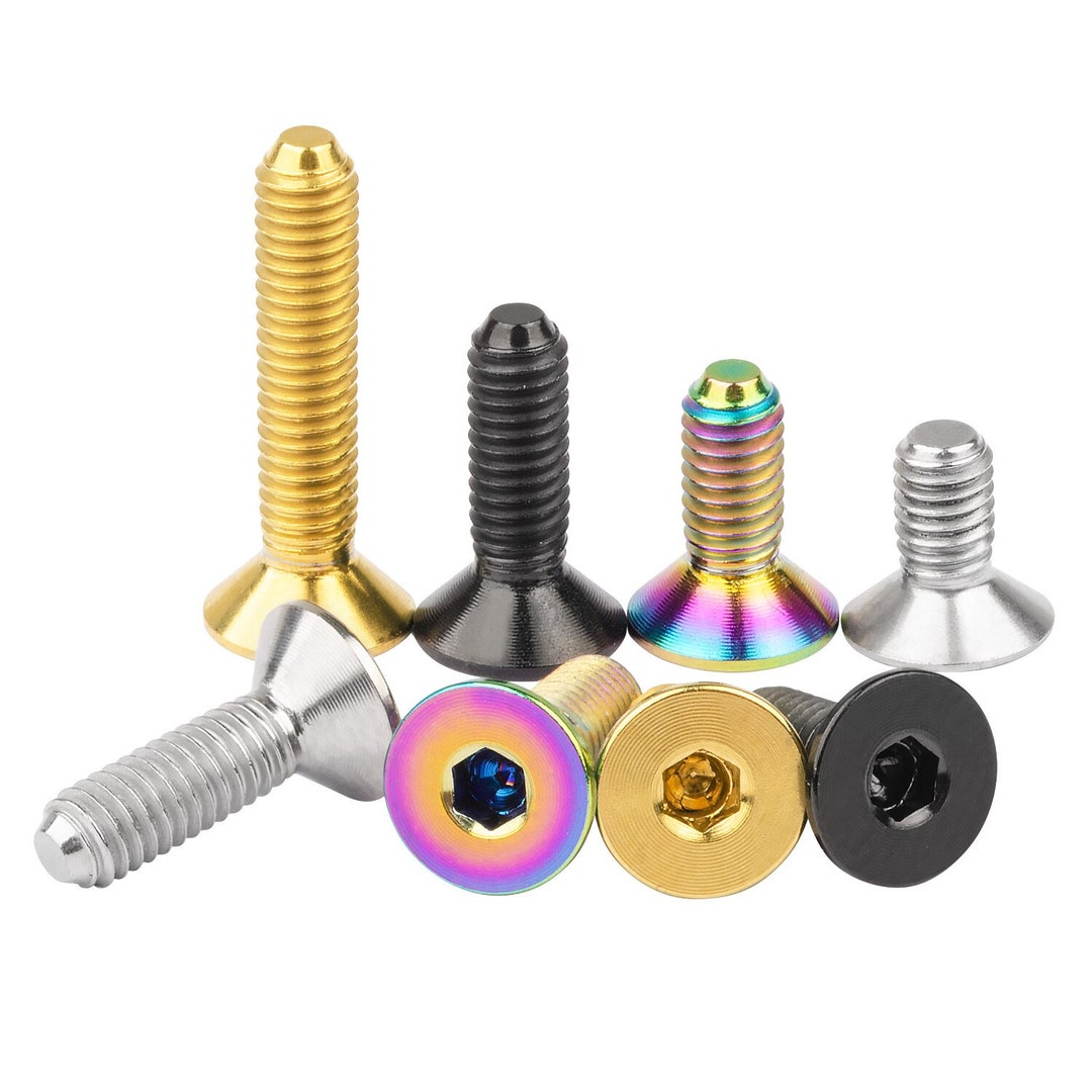 Titanium Bolts M3X6 8 10 15mm Hexagon Socket Flat Countersunk Head Ti ...